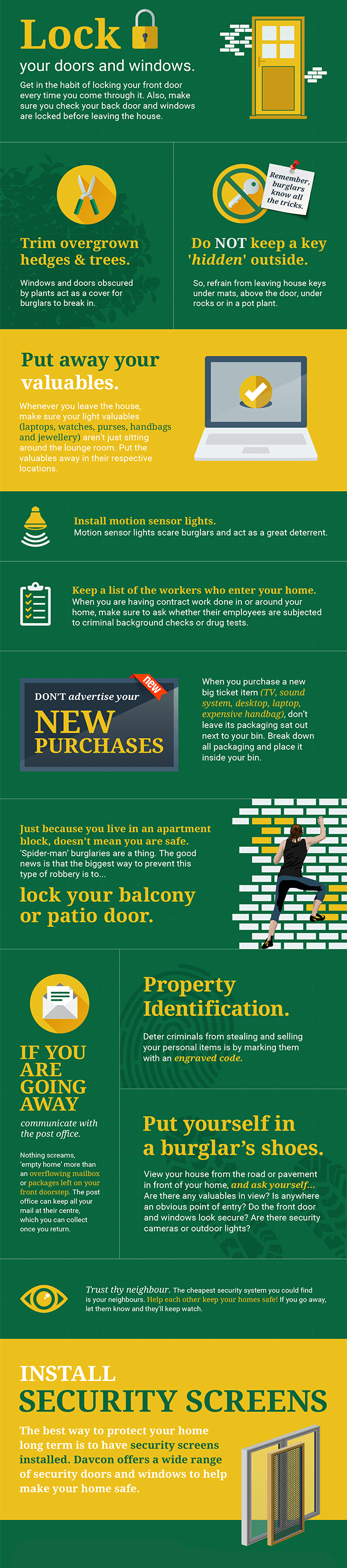 Davcon’s Top Home Security Tips - Davcon Security Screens